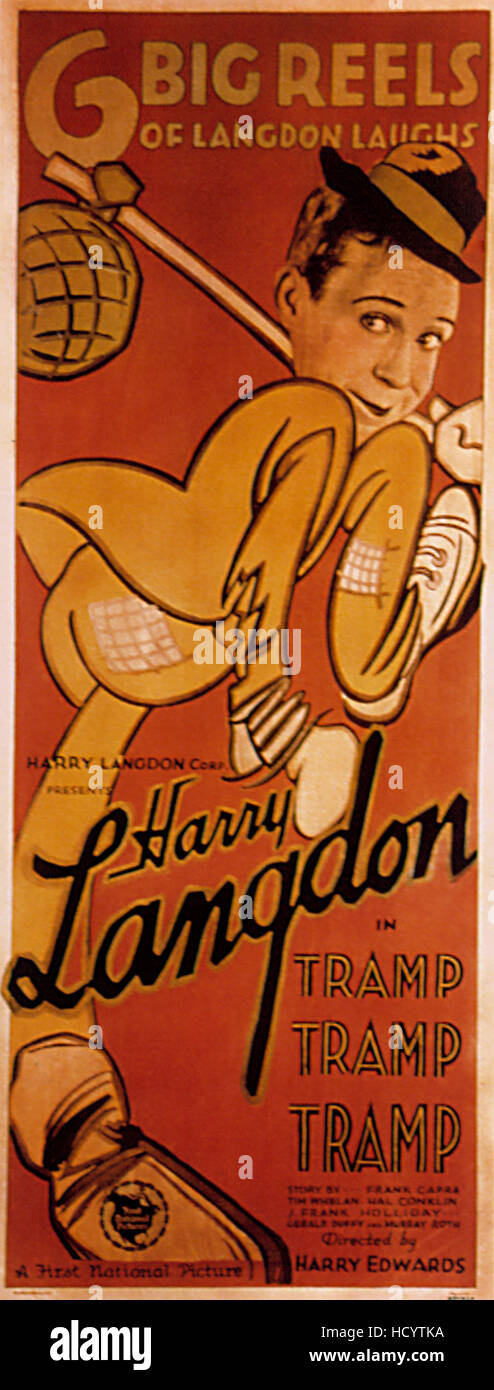 TRAMP, TRAMP, TRAMP, Harry Langdon, 1926, poster art Stock Photo - Alamy