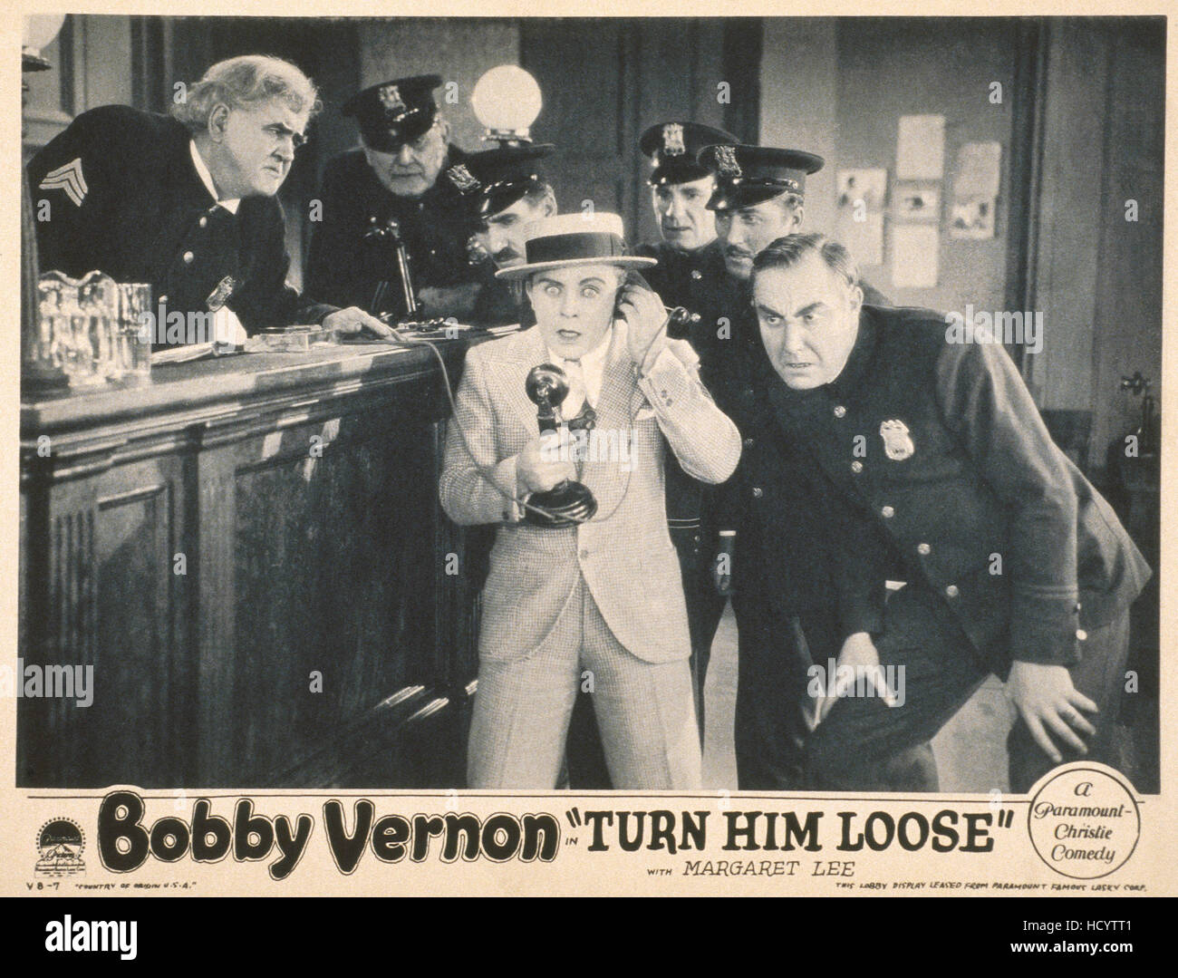 TURN HIM LOOSE, US lobbycard, Bobby Vernon (telephone), 1929 Stock ...