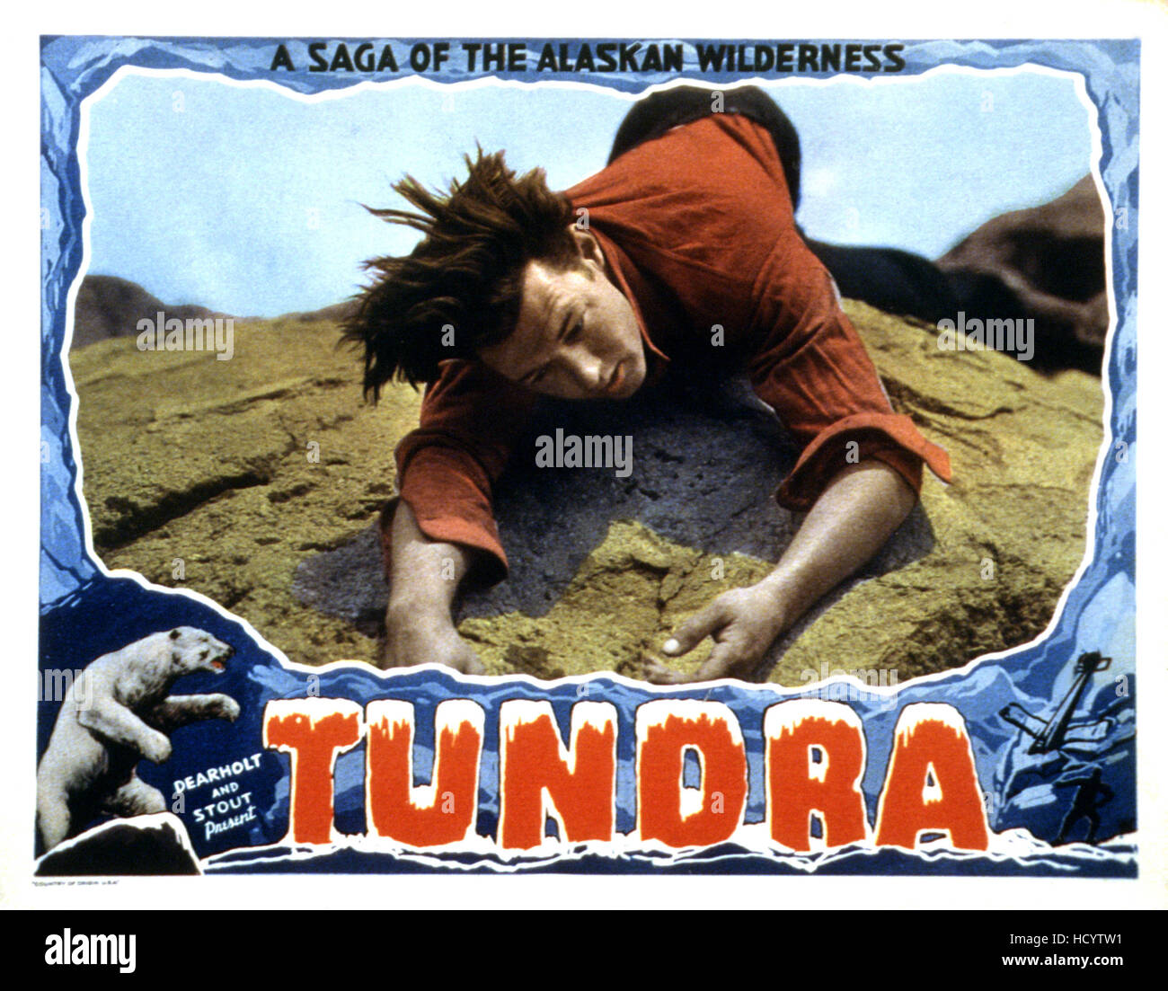 TUNDRA, Alfred Delcambre (aka Del Cambre) on lobbycard, 1936 Stock ...