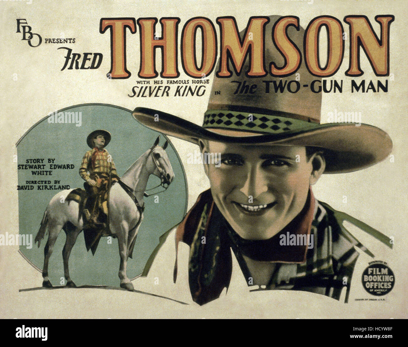 THE TWO-GUN MAN, US lobbycard, Silver King the horse, Fred Thomson ...
