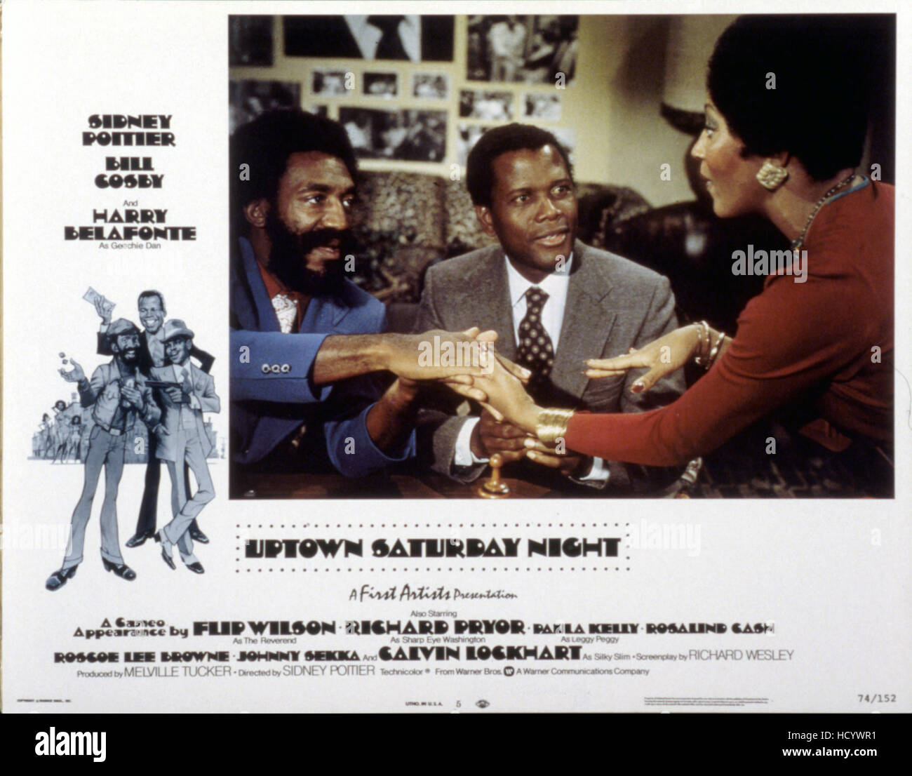 UPTOWN SATURDAY NIGHT, Bill Cosby, Sidney Poitier, Paula Kelly, lobby ...