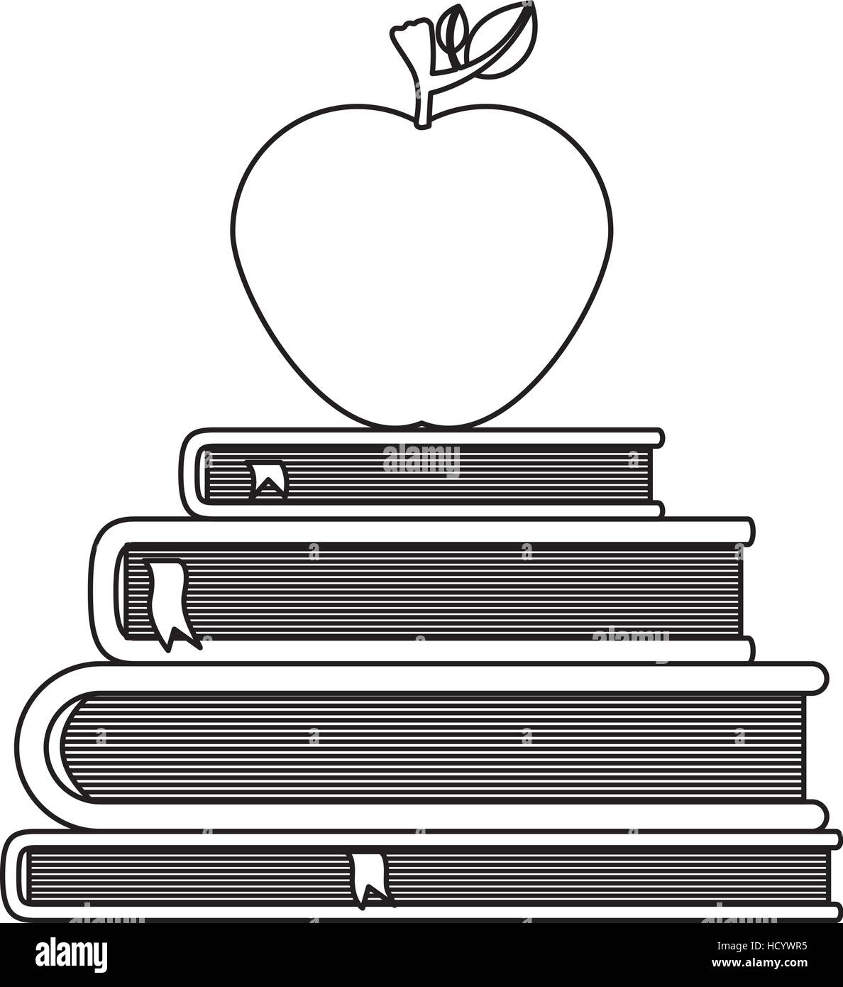 Book and apple icon. Education literature read and library theme ...