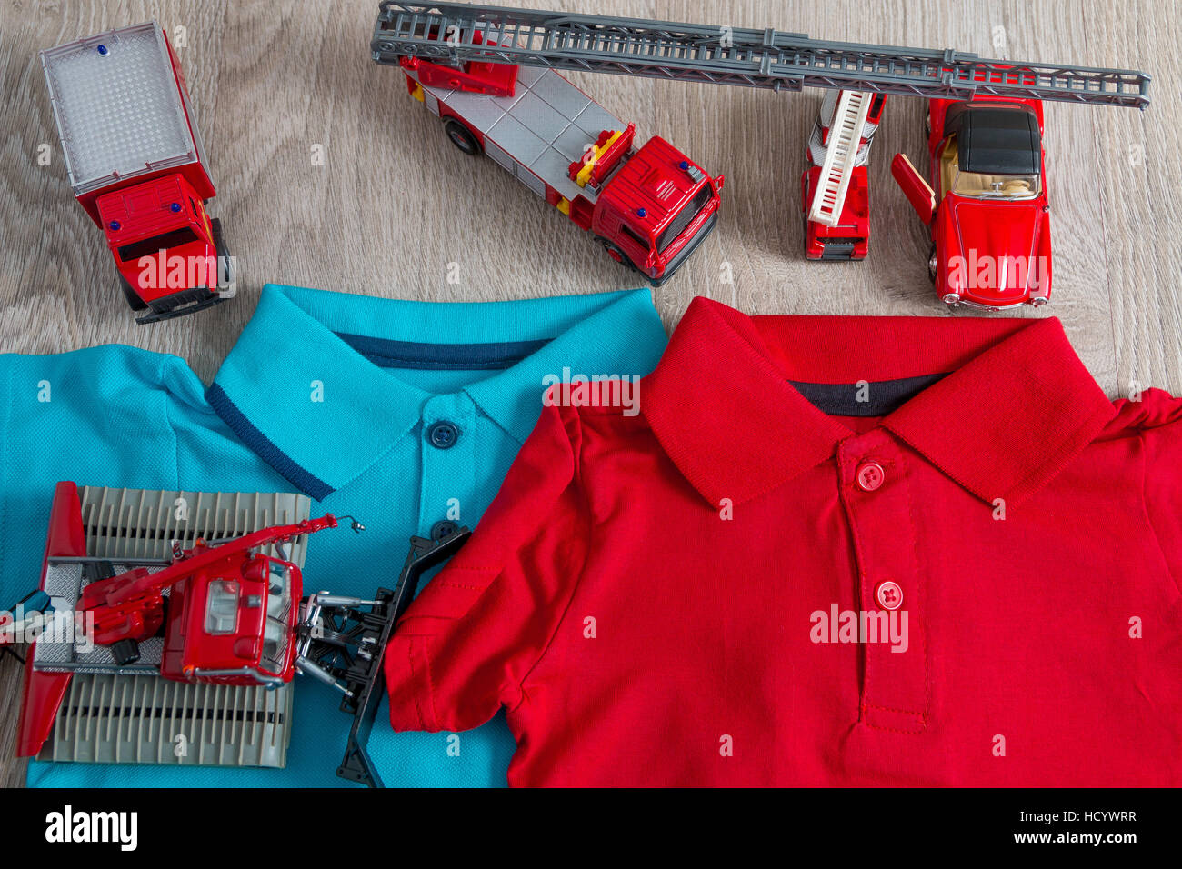 Two polo red and blue near set of car toy. Close up Stock Photo - Alamy