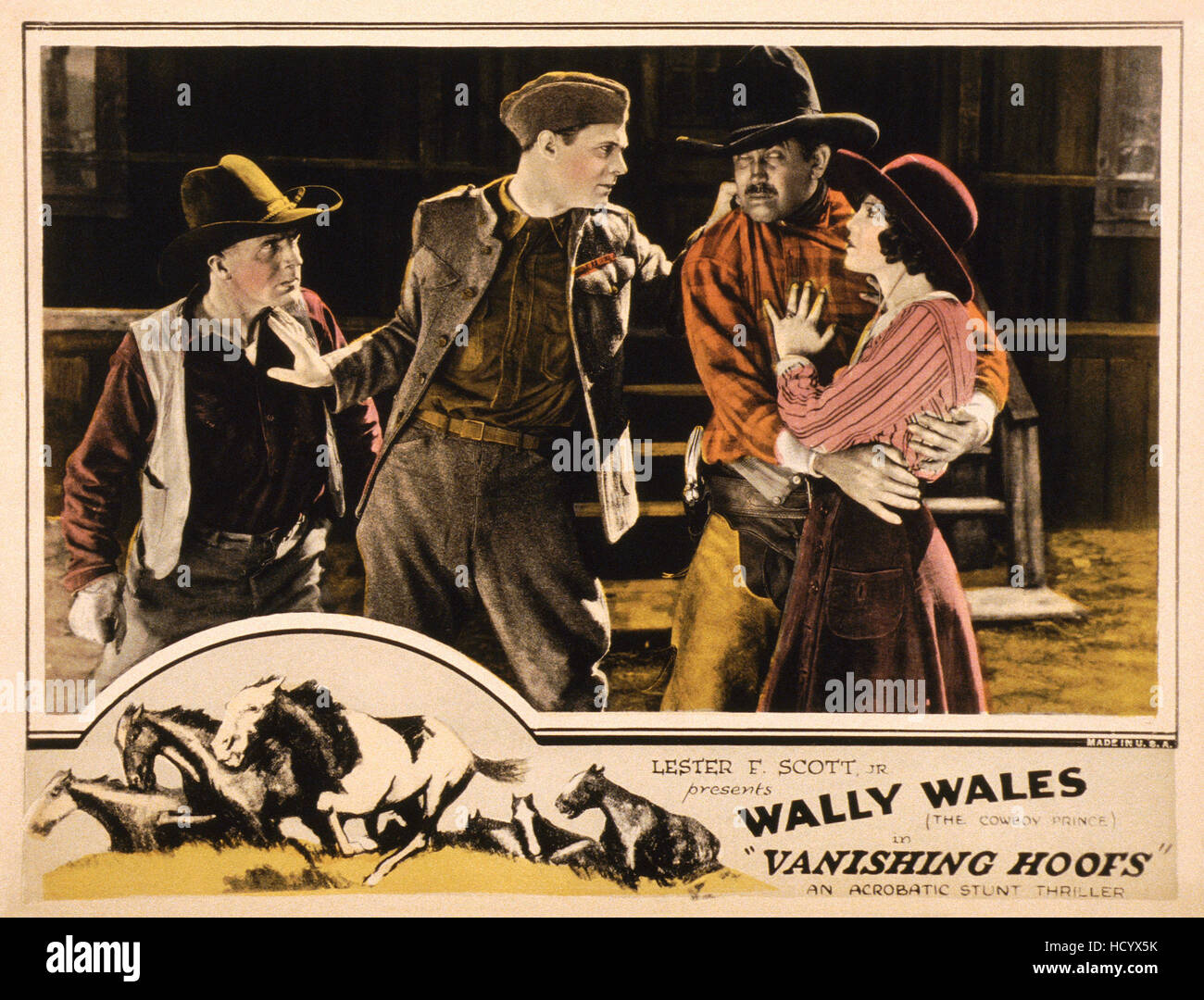 VANISHING HOOFS, US lobbycard, second left: Wally Wales (aka Hal ...