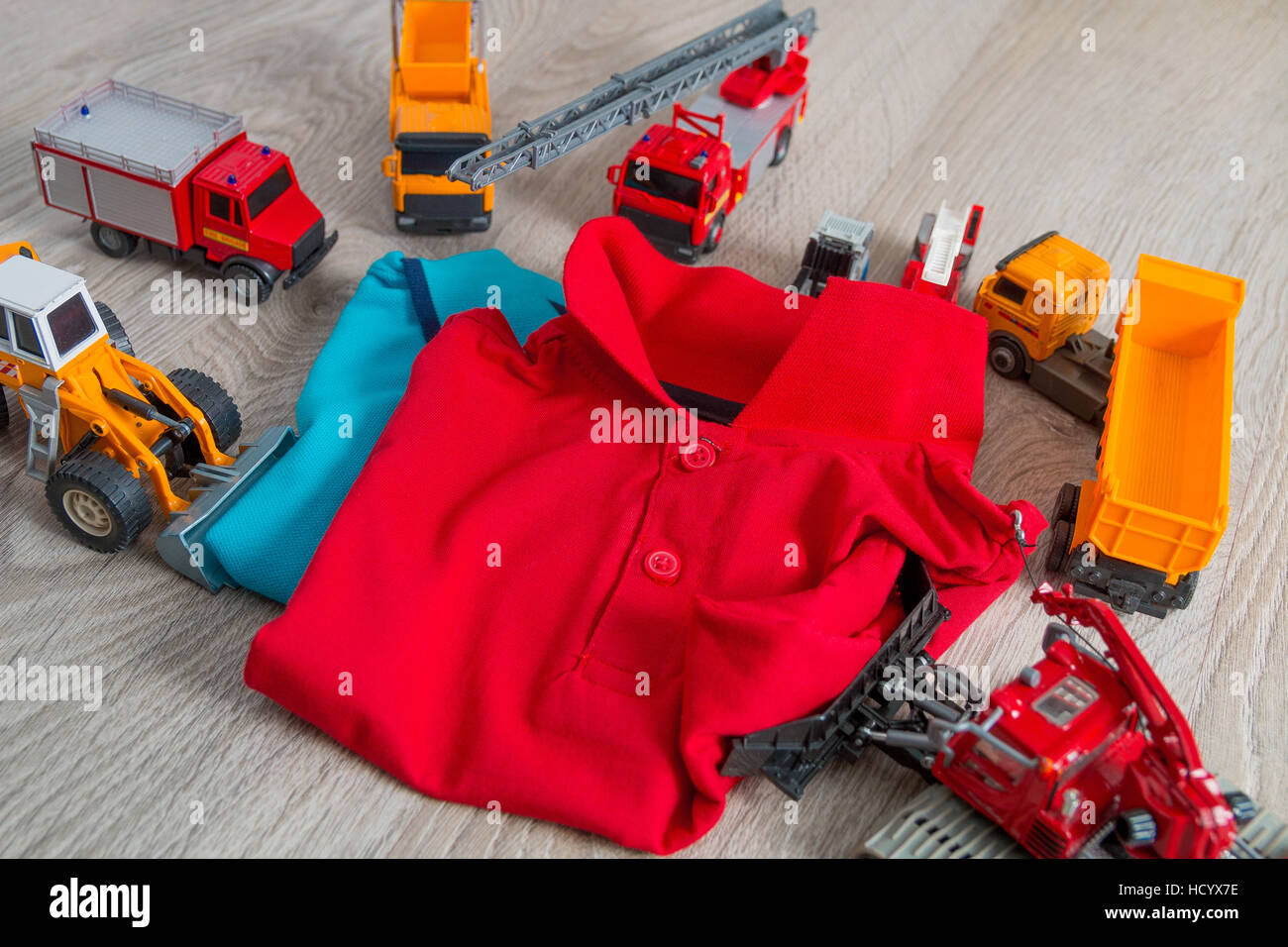 Two polo red and blue near set of car toy. Close up Stock Photo - Alamy