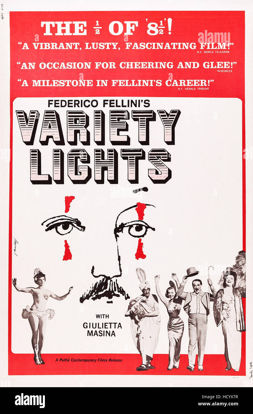 VARIETY LIGHTS, (aka LUCI DEL VARIETA), US poster art, 1950 Stock Photo ...
