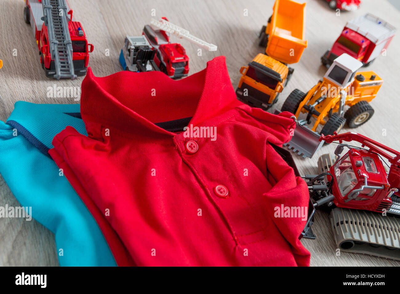 Two polo red and blue near set of car toy. Close up Stock Photo - Alamy
