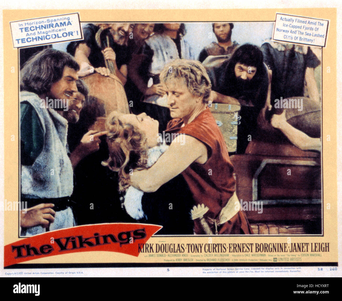 THE VIKINGS, Janet Leigh, Kirk Douglas, 1958 Stock Photo - Alamy