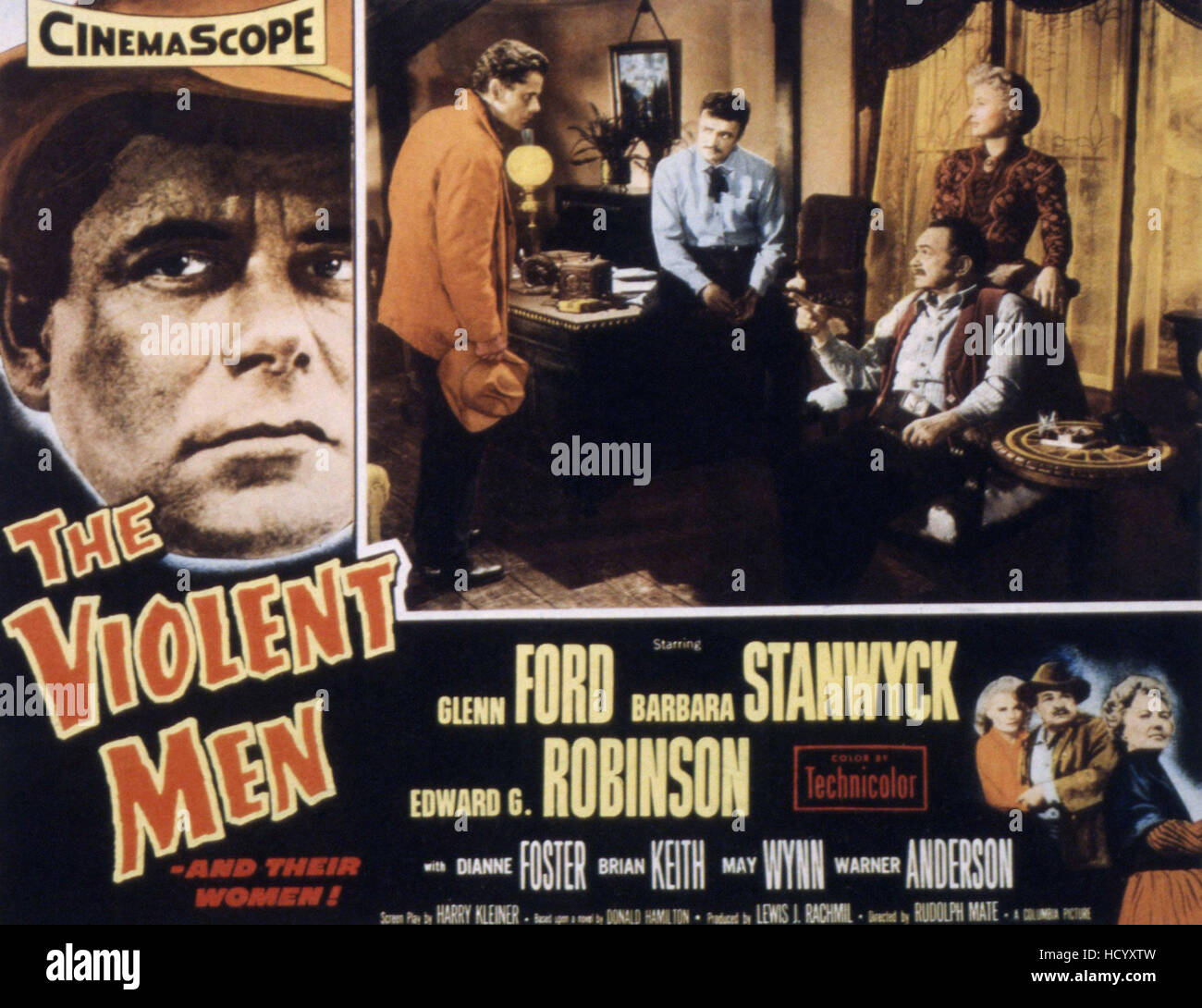 THE VIOLENT MEN, Glenn Ford, Brian Keith, Edward G. Robinson, Barbara ...
