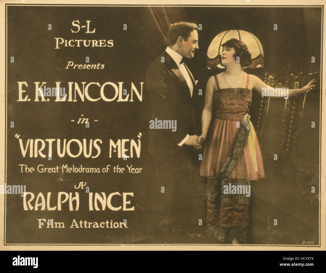 VIRTUOUS MEN, US poster, from left: E.K. Lincoln, Grace Darling, 1919 ...