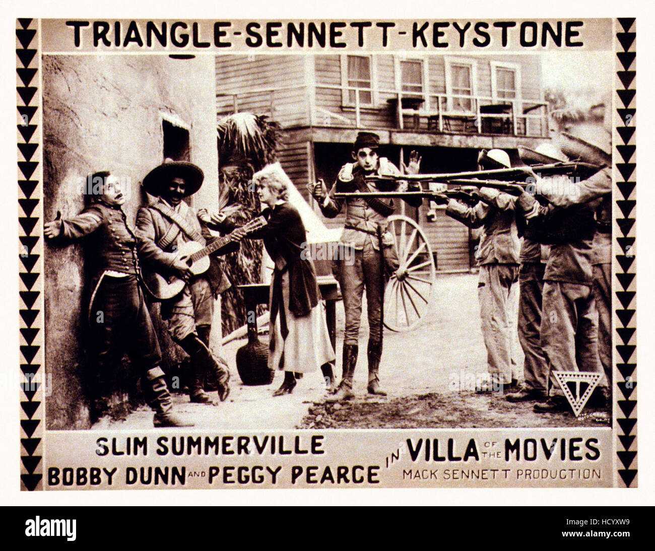 VILLA OF THE MOVIES, Bobby Dunn (left), Peggy Pearce (facing left ...