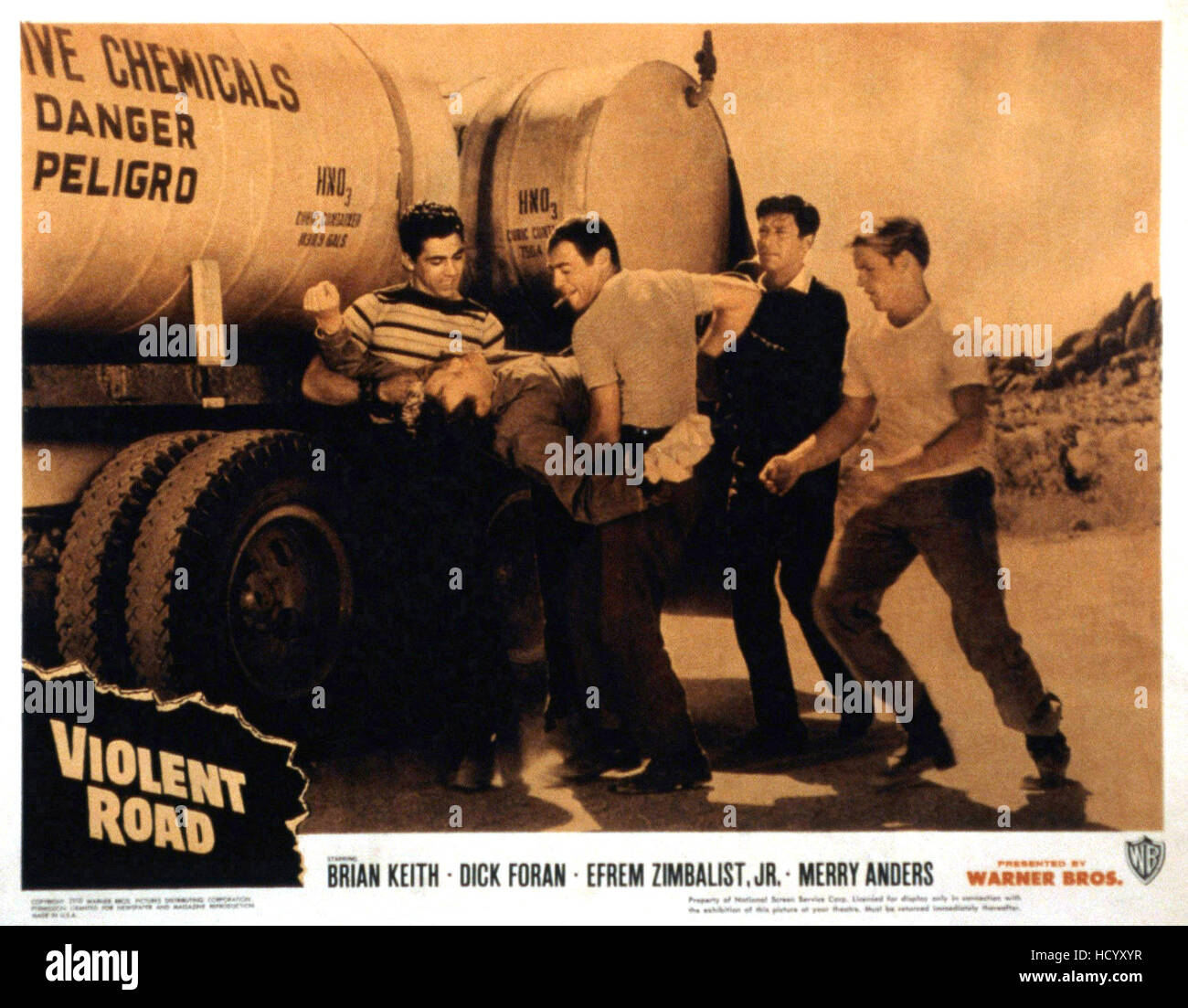 VIOLENT ROAD, Efrem Zimbalist Jr. (second from right), 1958 Stock Photo - Alamy