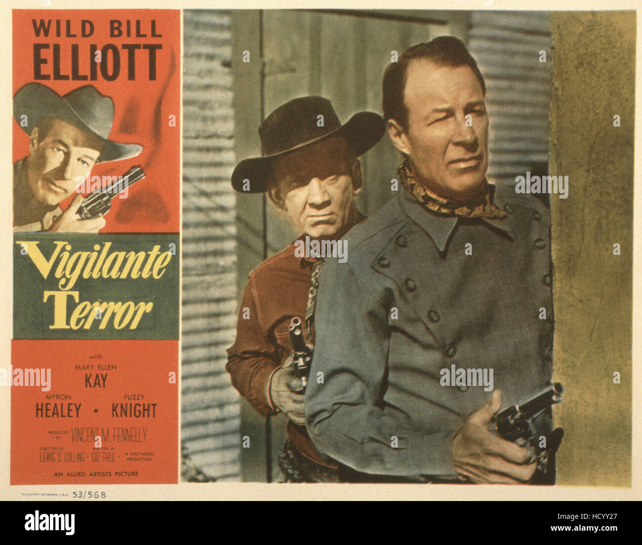 VIGILANTE TERROR, US lobbycard, Bill Elliott (left), center from left ...
