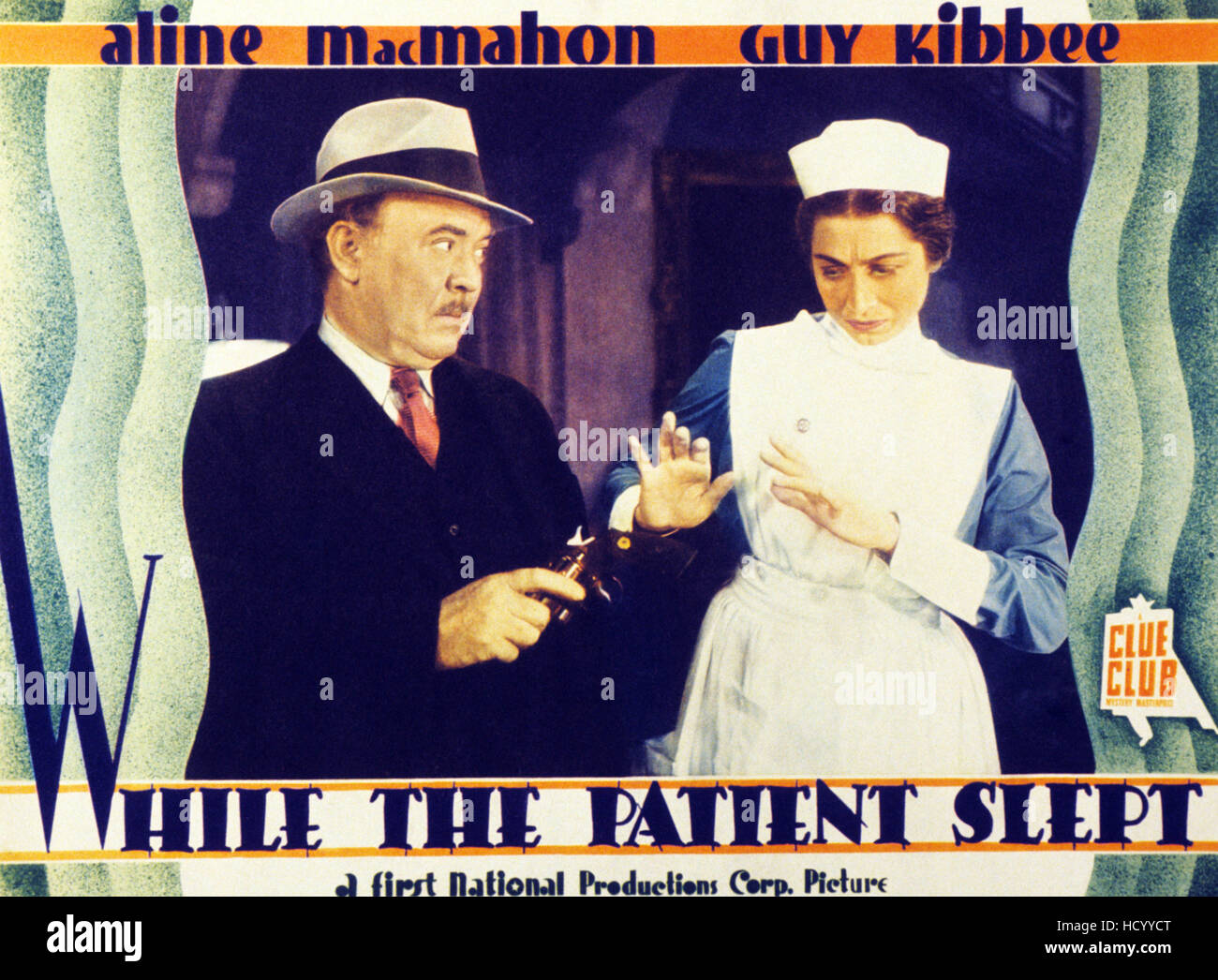 WHILE THE PATIENT SLEPT, l-r: Guy Kibbee, Aline MacMahon on lobbycard ...