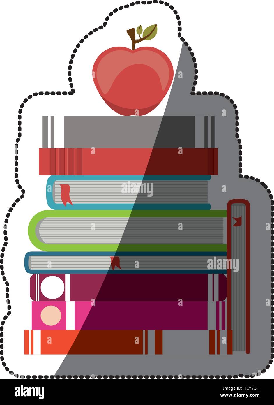Book and apple icon. Education literature read and library theme ...