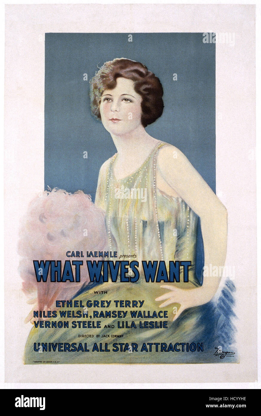 WHAT WIVES WANT, US poster, Ethel Grey Terry, 1923 Stock Photo - Alamy