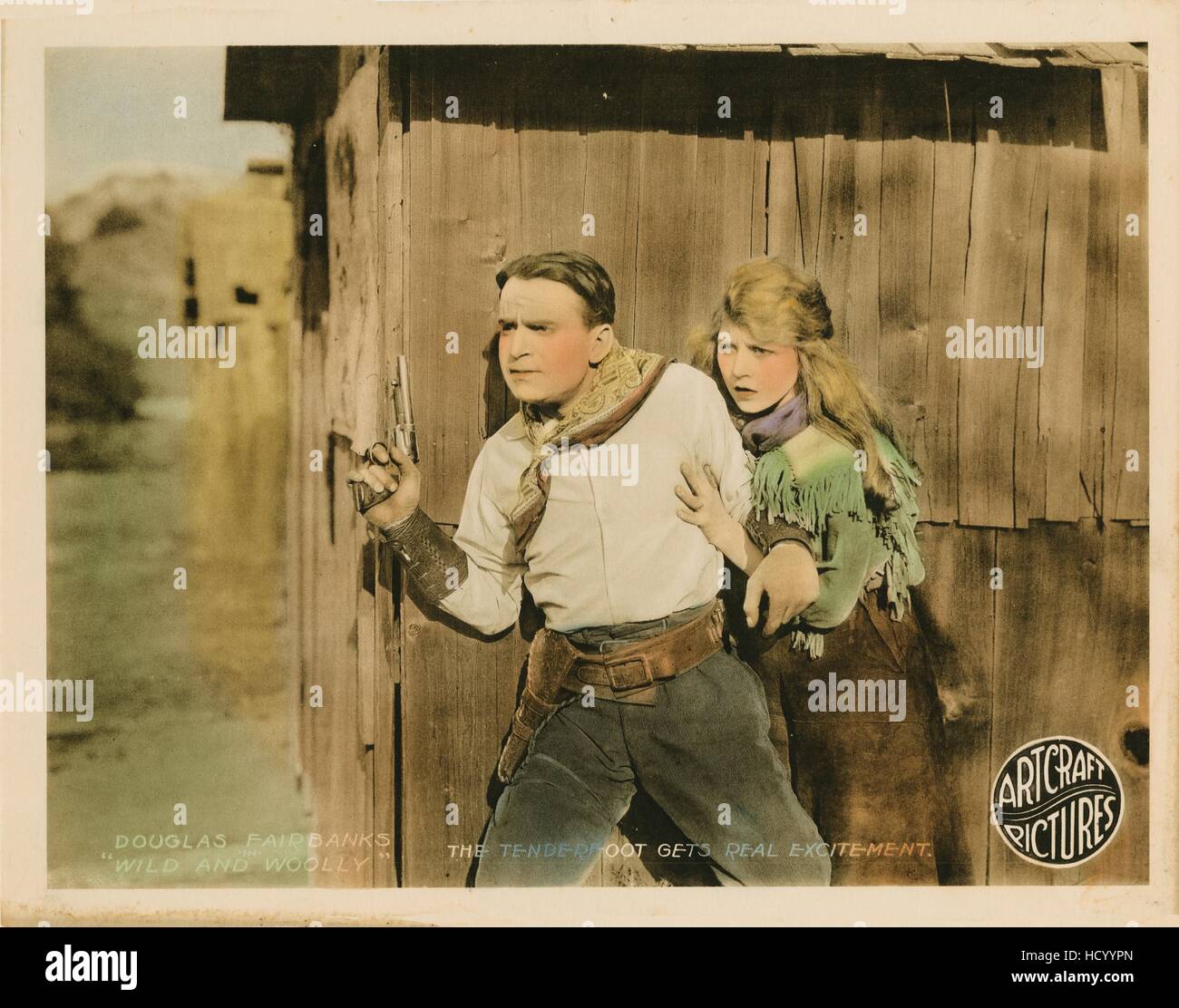 WILD AND WOOLLY, l-r: Douglas Fairbanks Sr., Eileen Percy on lobbycard ...