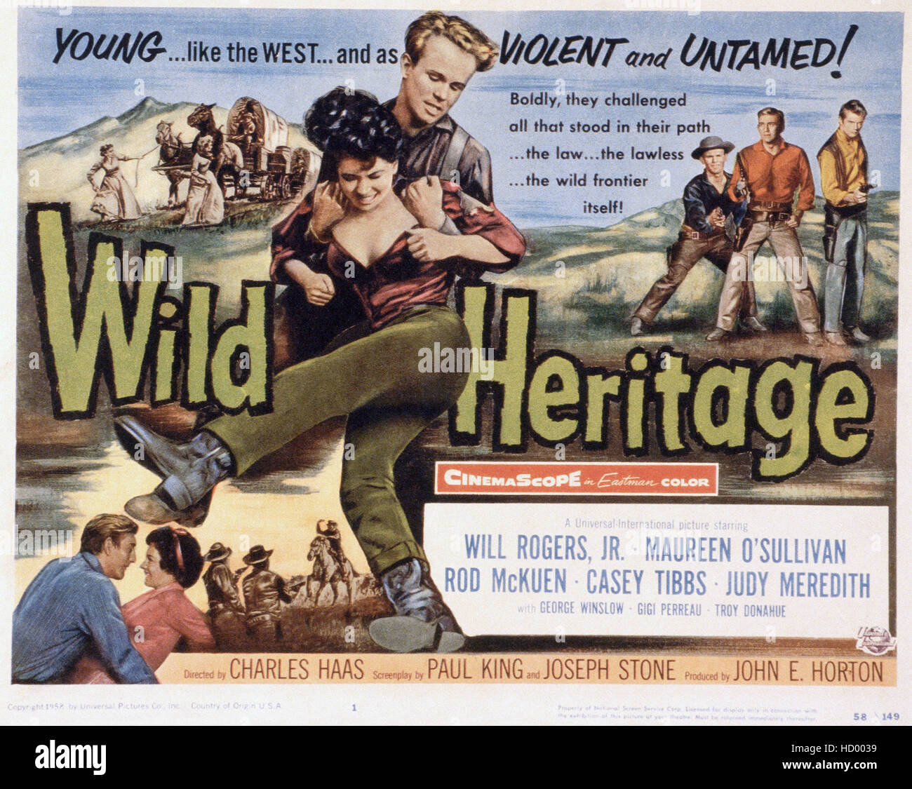 WILD HERITAGE, US poster, bottom from left: Rod McKuen, Judi Meredith ...