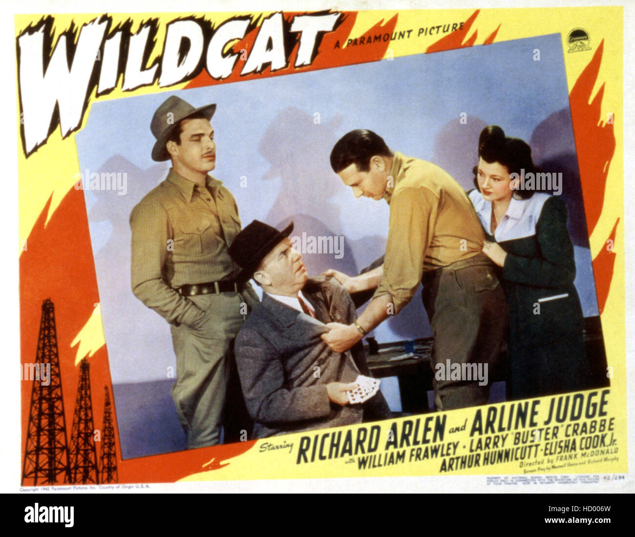 WILDCAT, Buster Crabbe, Richard Arlen, Arline Judge, 1942 Stock Photo ...