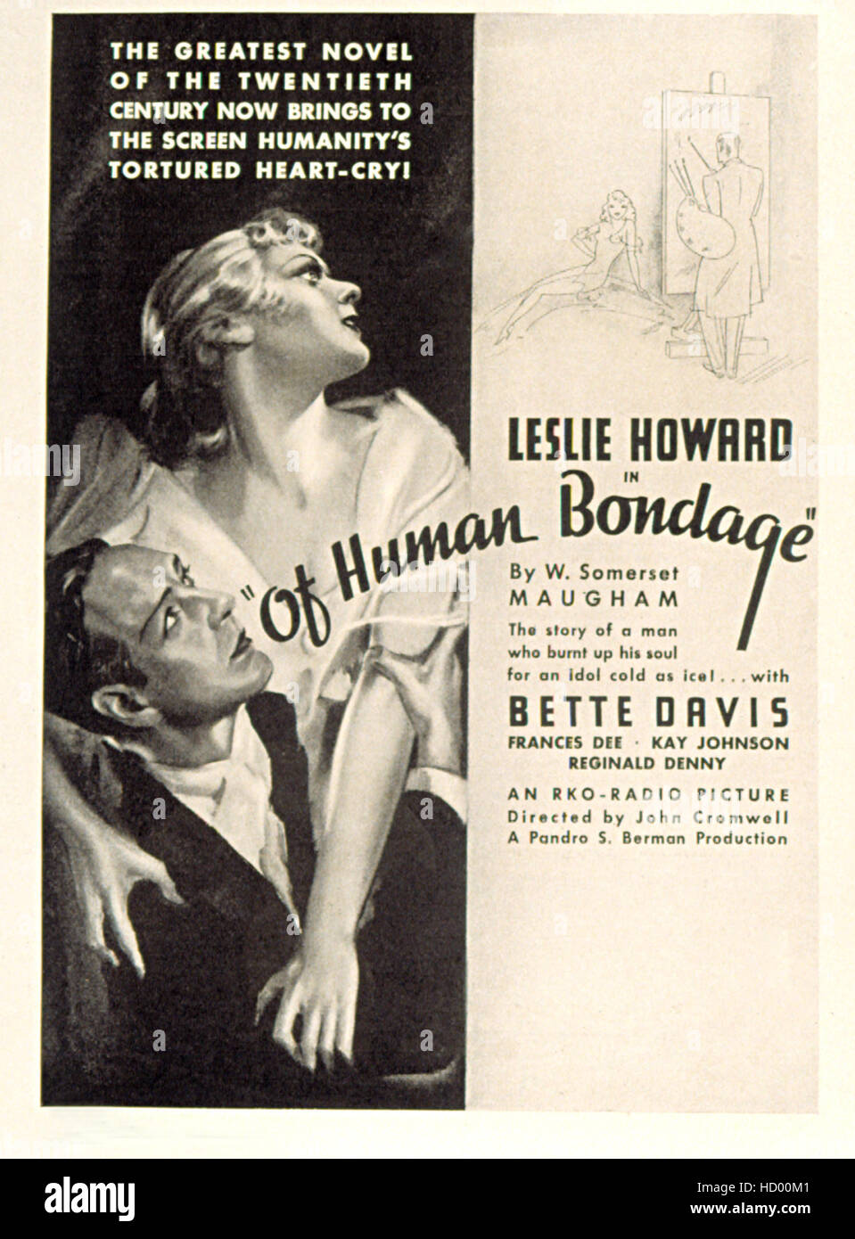 OF HUMAN BONDAGE, Leslie Howard, Bette Davis, 1934 Stock Photo - Alamy