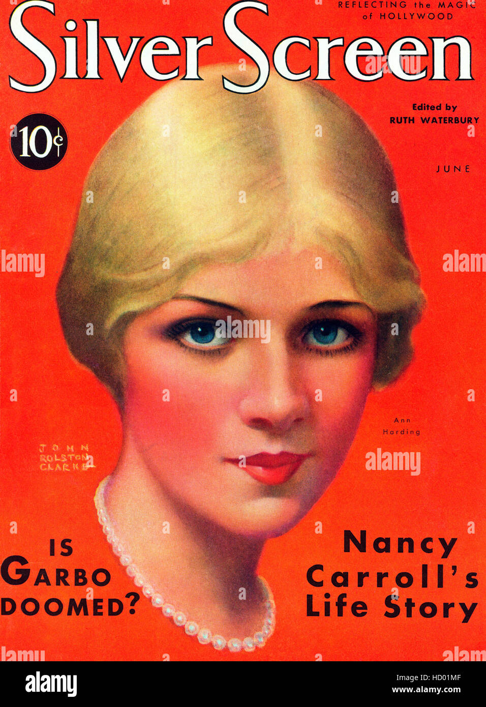 Ann Harding, Silver Screen magazine cover, June 1931 Stock Photo - Alamy