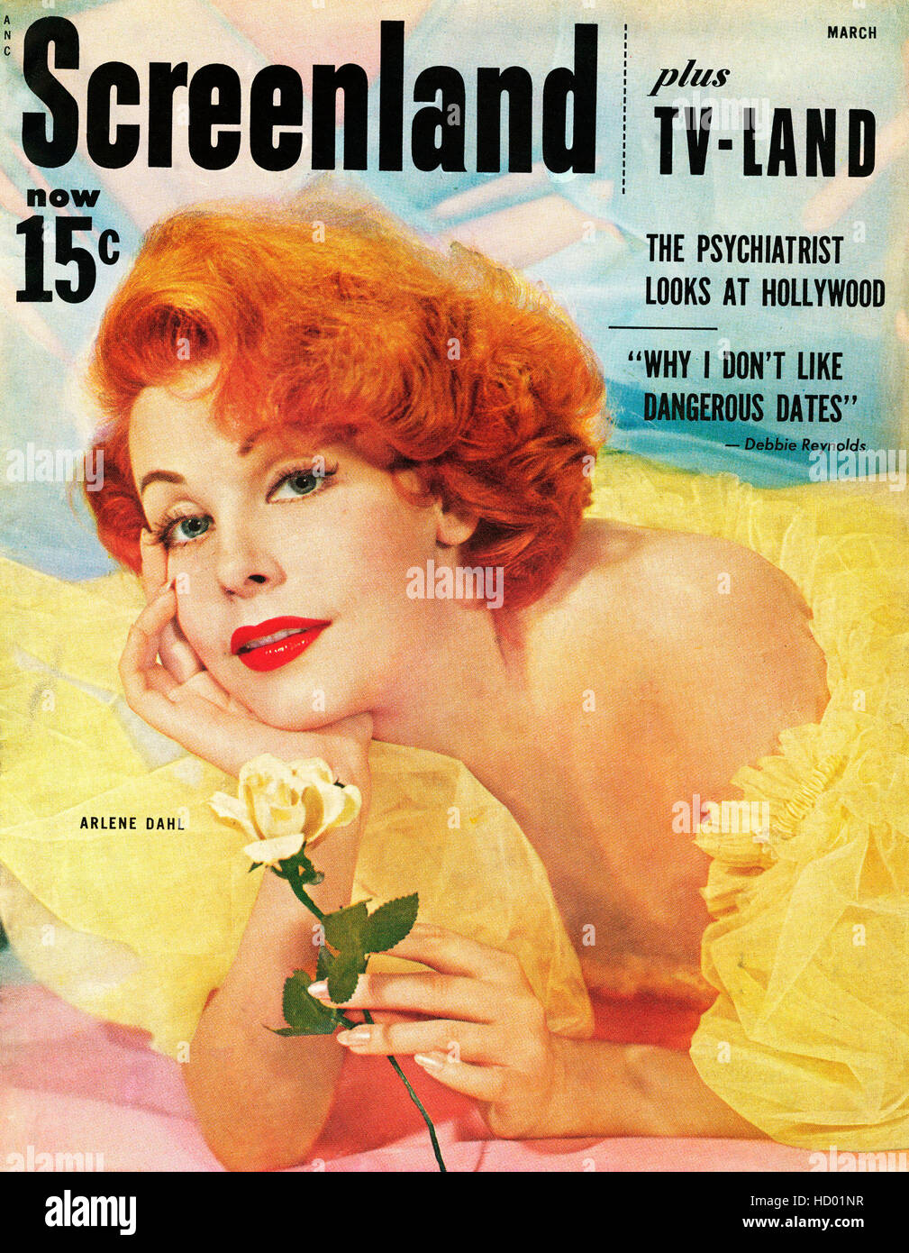 Arlene Dahl, Screenland magazine cover, March 1953 Stock Photo - Alamy