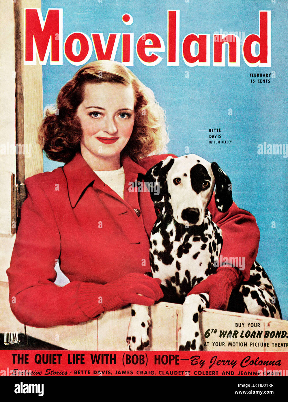 Bette Davis, Movieland magazine cover, February 1945 Stock Photo - Alamy