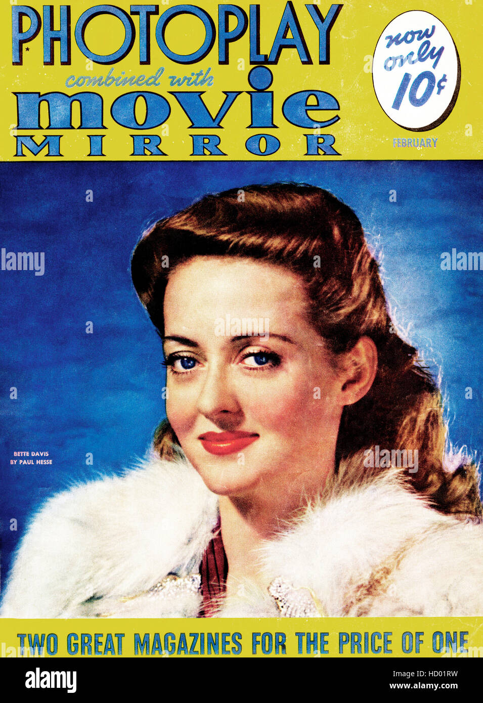 Bette Davis, Photoplay and Movie Mirror magazine cover, February 1941 ...