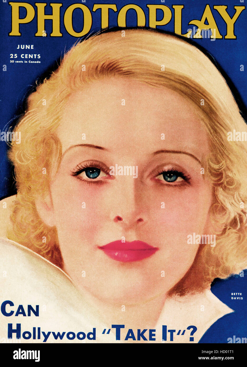 Bette Davis, Photoplay magazine cover, June 1933 Stock Photo - Alamy