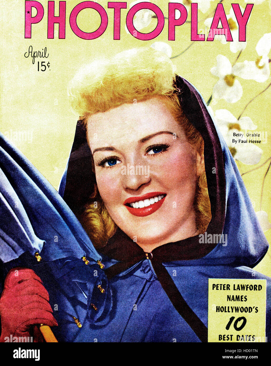 Betty Grable, Photoplay magazine cover, April 1948 Stock Photo - Alamy