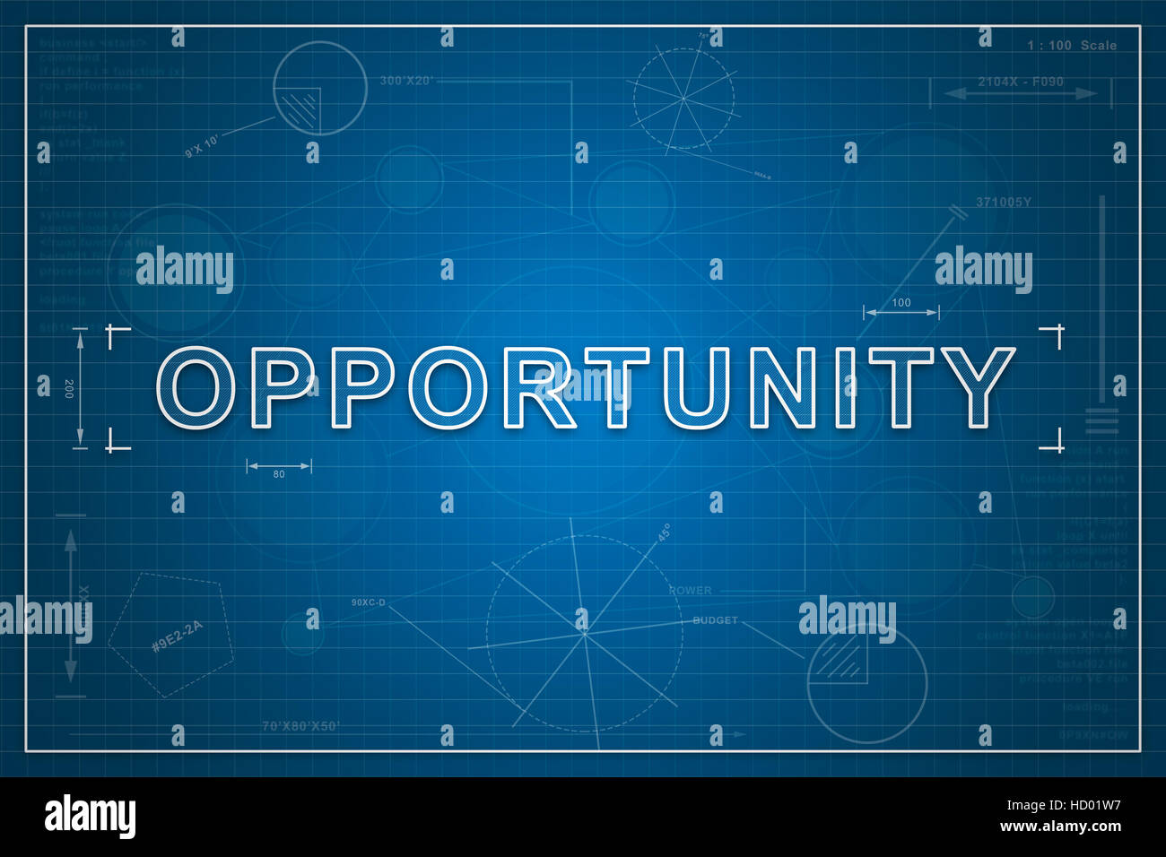 Opportunity on paper blueprint background, business concept Stock Photo ...