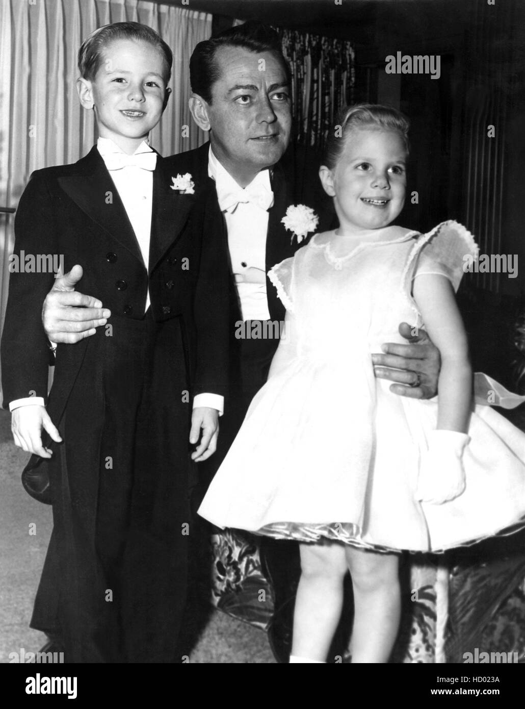 ALAN LADD, with son David Ladd and Bonnie Carstensen at Alan's step ...