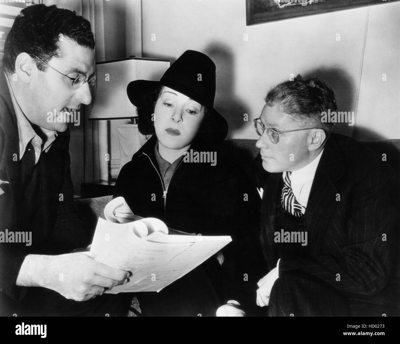 From left, director George Cukor, Alla Nazimova, producer Albert Lewin ...
