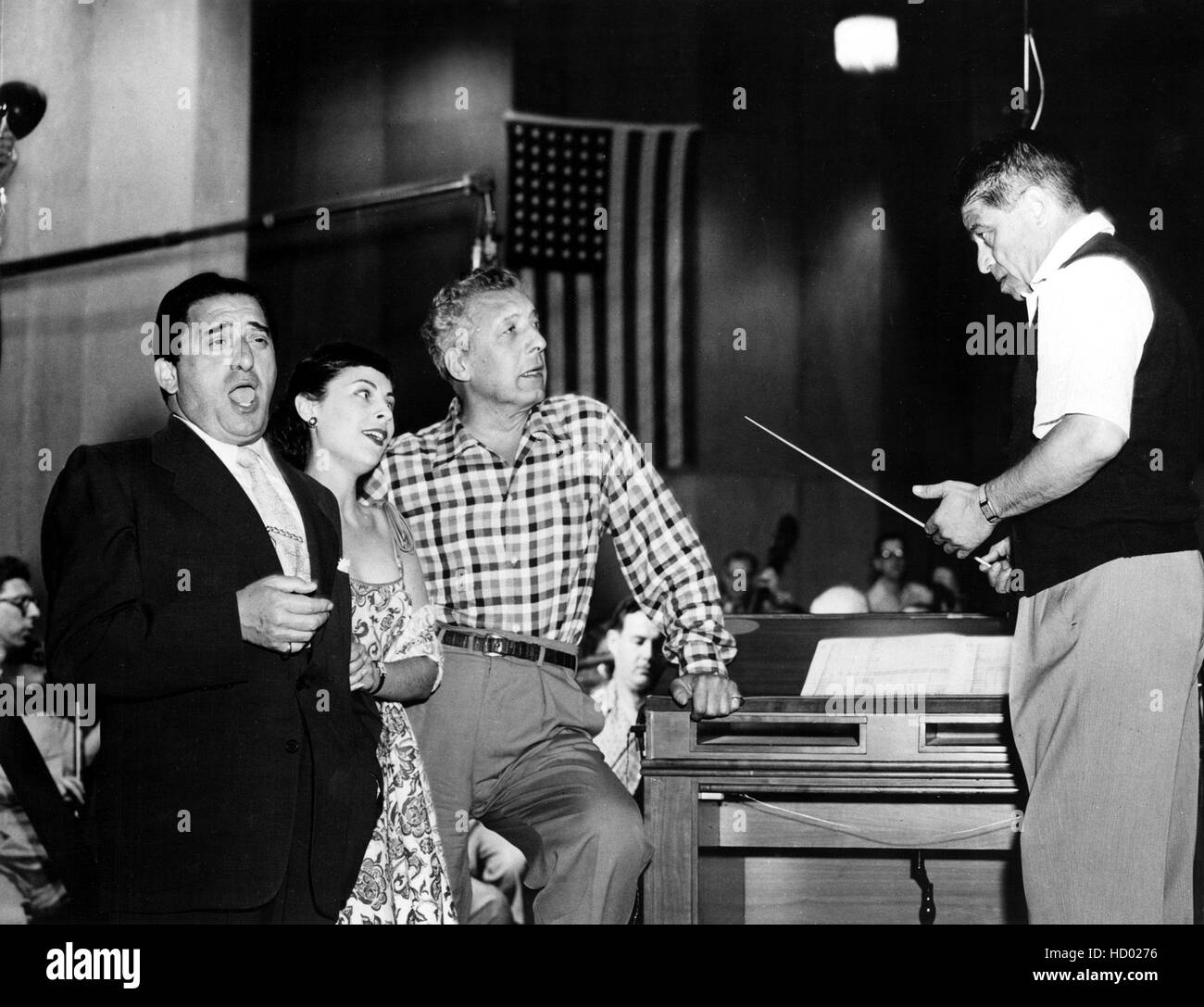 Alfred newman (far right) conducting Jan Peerce, Roberta Peters, Ezio ...