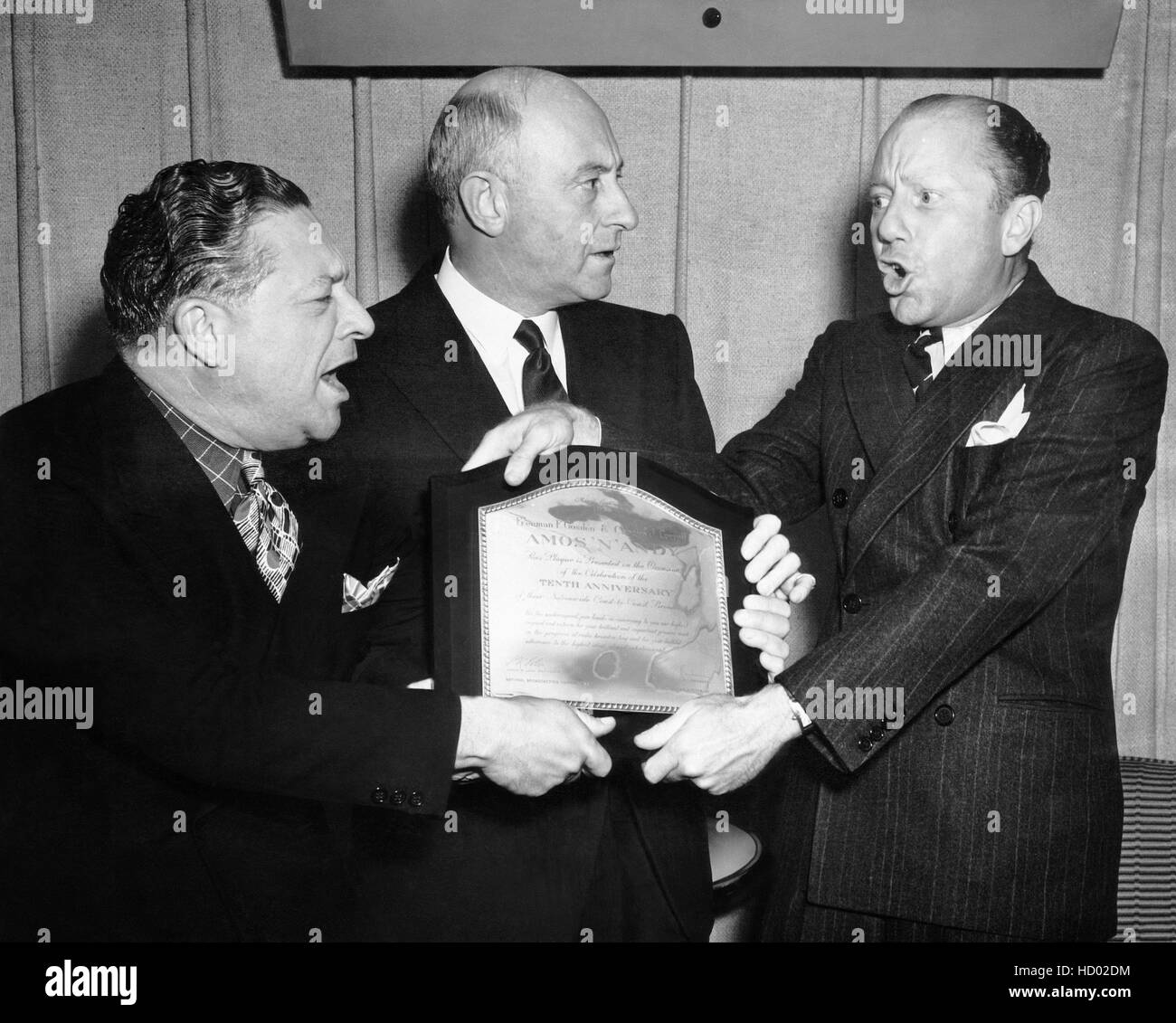 From left, Charles Correll ('Andy'), Cecil B. De Mille, Freeman Gosden ...