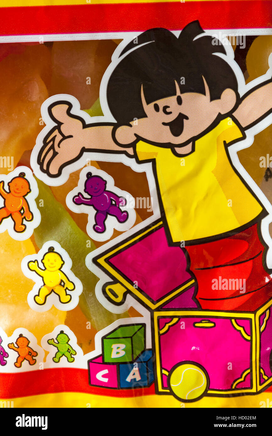Detail on packet of Haribo Jelly Babies Stock Photo - Alamy