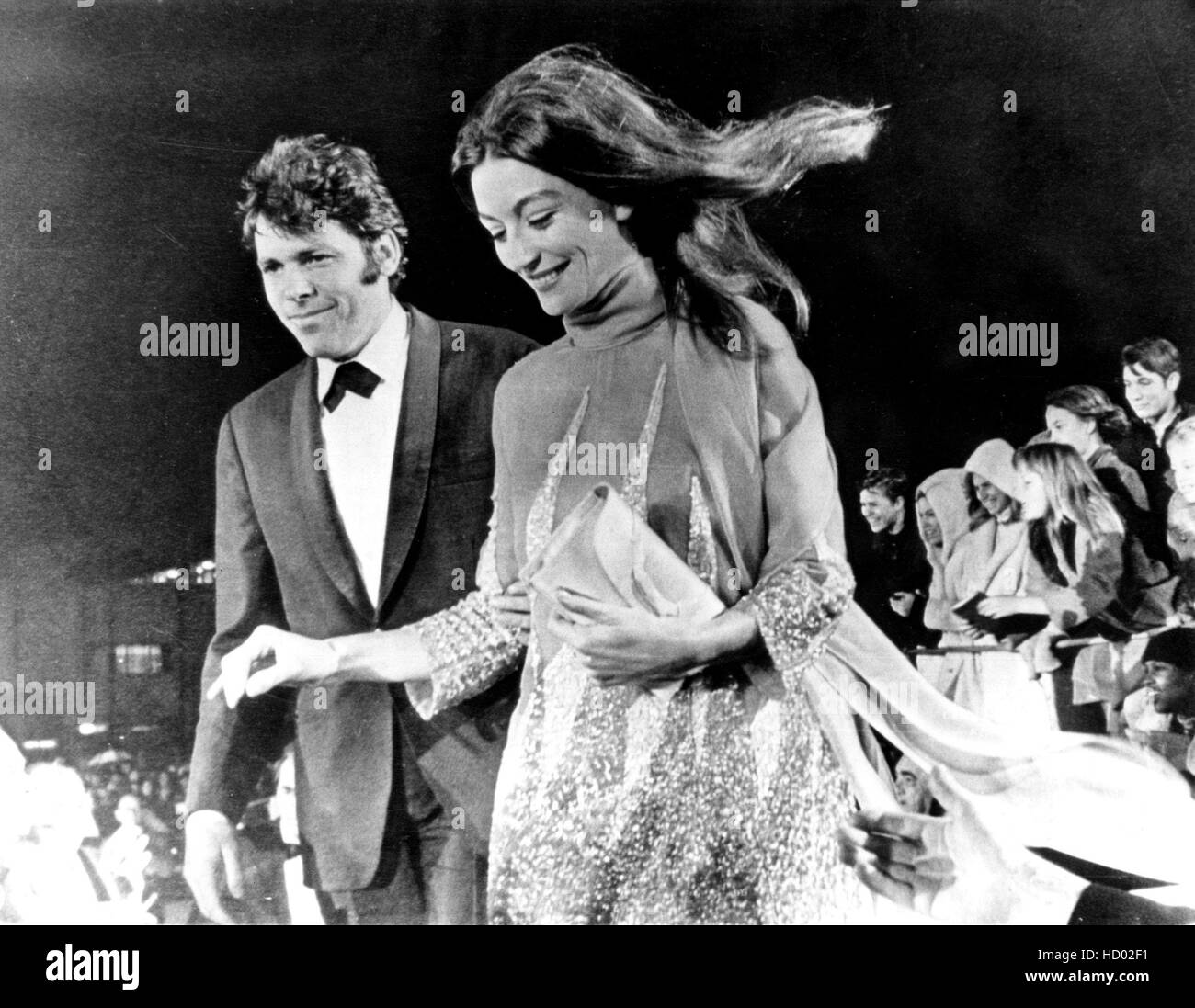 Anouk Aimee with husband Pierre Barouh arriving at the 39th Anual ...