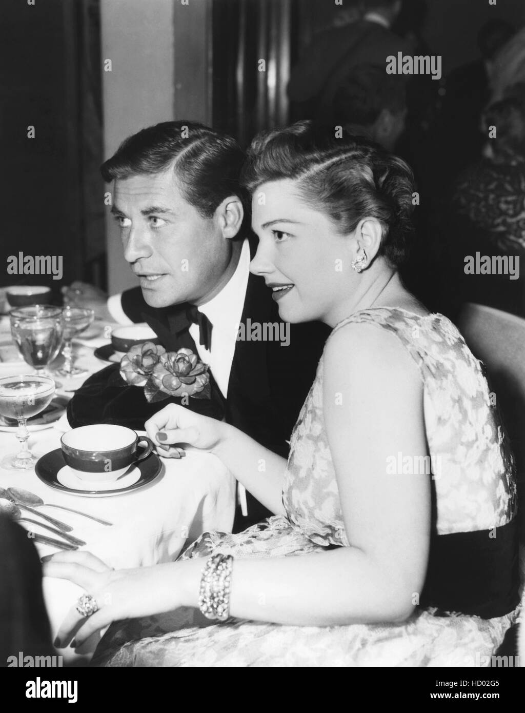 Anne Baxter, right, and her first husband, actor John Hodiak, at La Rue ...