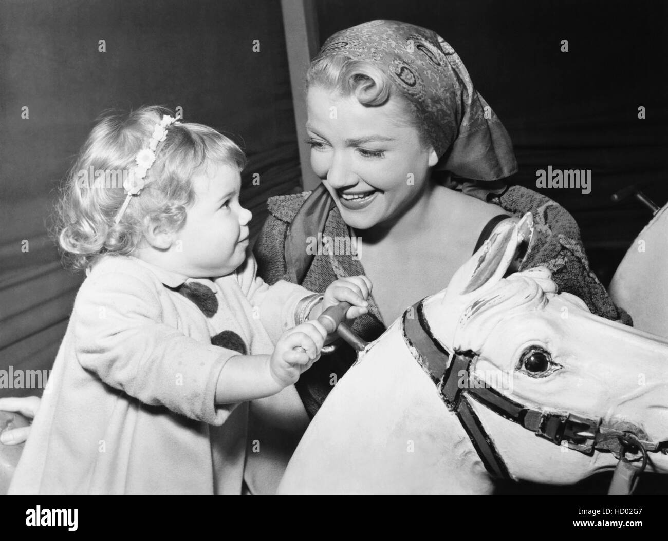 Ann Baxter, right, and her daughter, Katrina Hodiak, 1953 Stock Photo ...