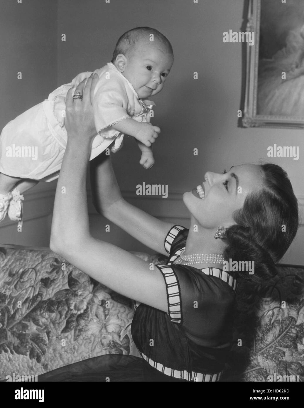 Ann Blyth with newborn son Timothy Patrick McNulty, 1954 Stock Photo ...