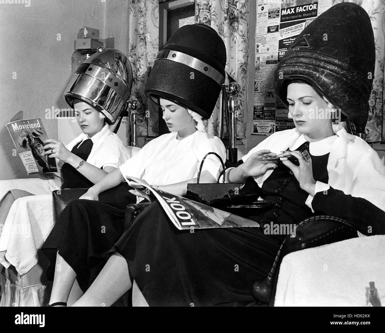 Ella Raines, Ann Blyth and Anita Colby in their early morning routine ...