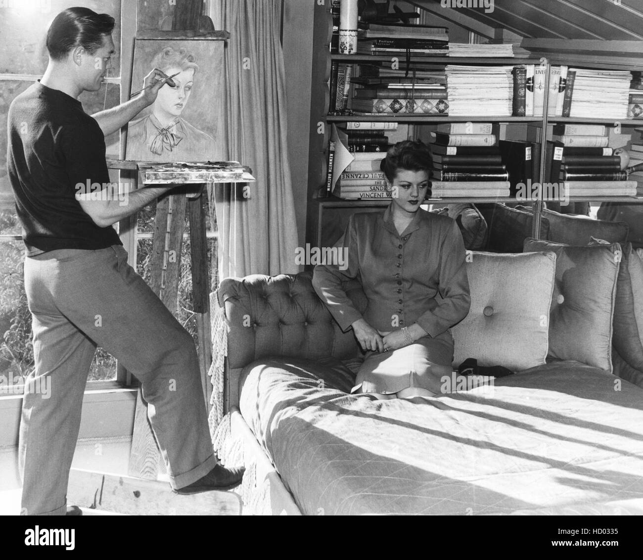 Richard Cromwell (left) at home painting a portrait of wife Angela ...