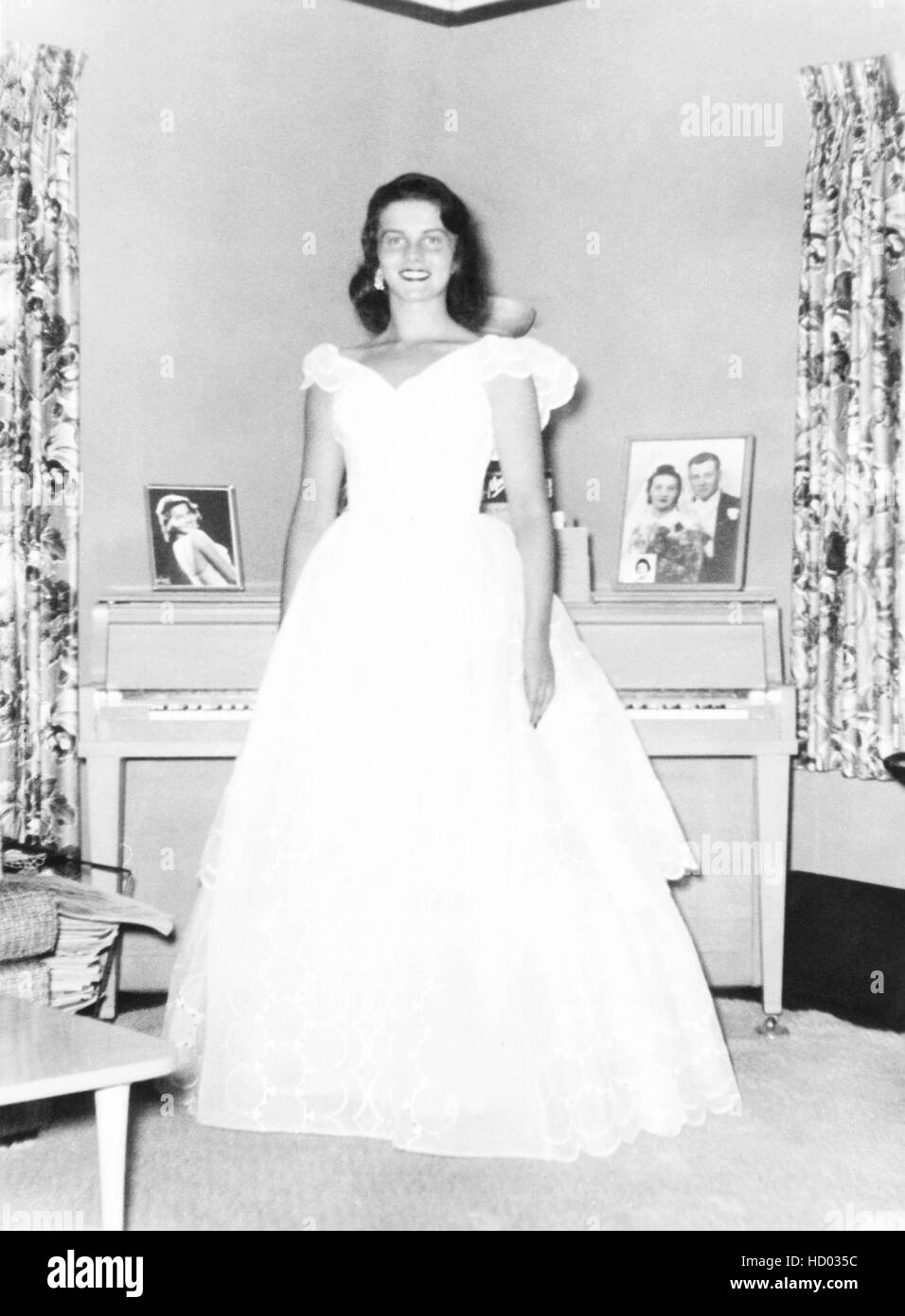 Ann-Margret at home in her high school graduation dress, late 1950s ...