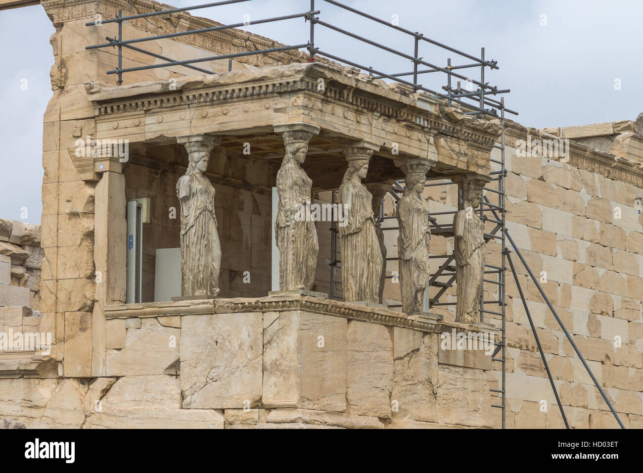 ATHENS, GREECE - caryatids at Erechtheum of Parthenon in Athens Greece ...