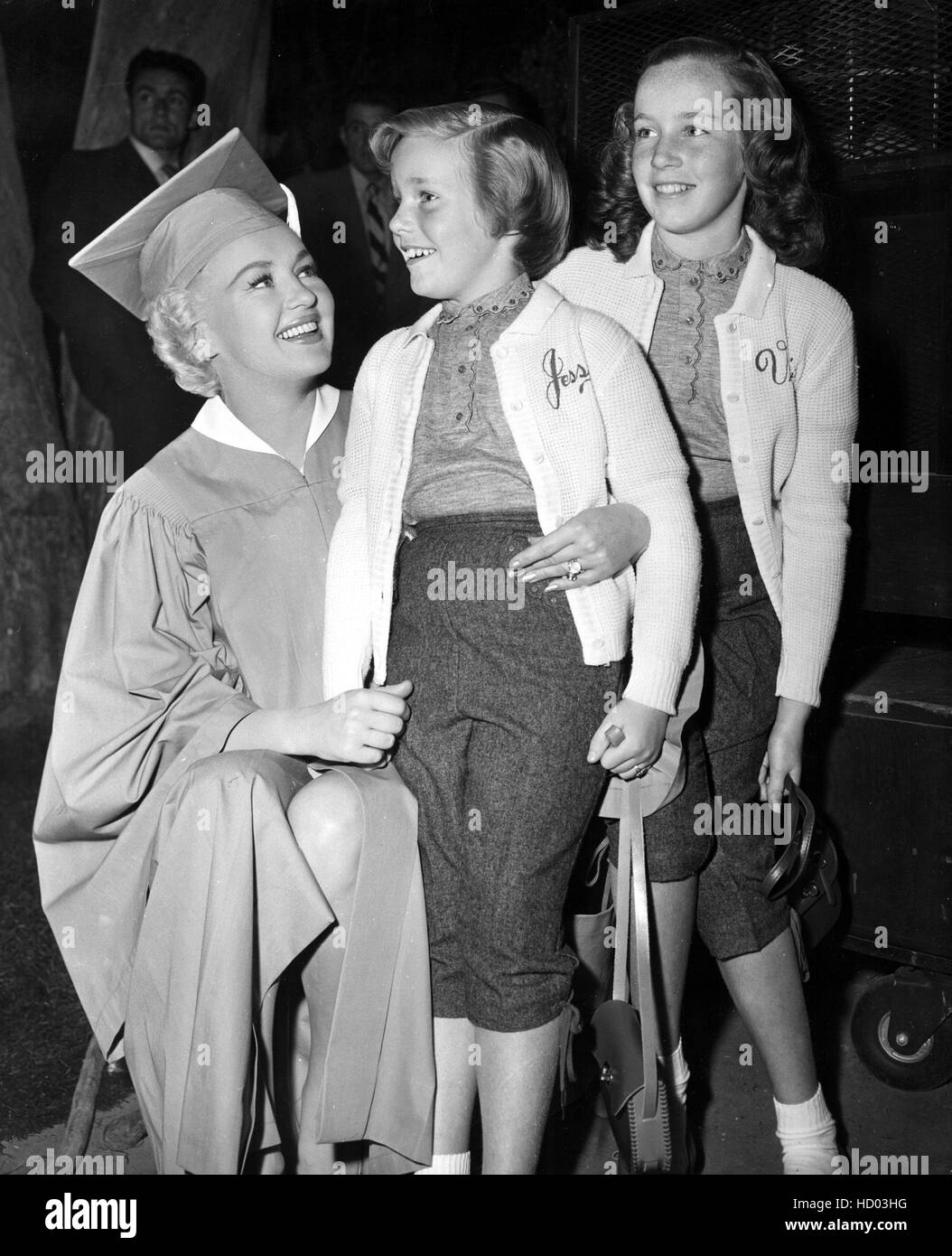 Betty Grable with daughters Jessica James, Victoria James on the set of ...