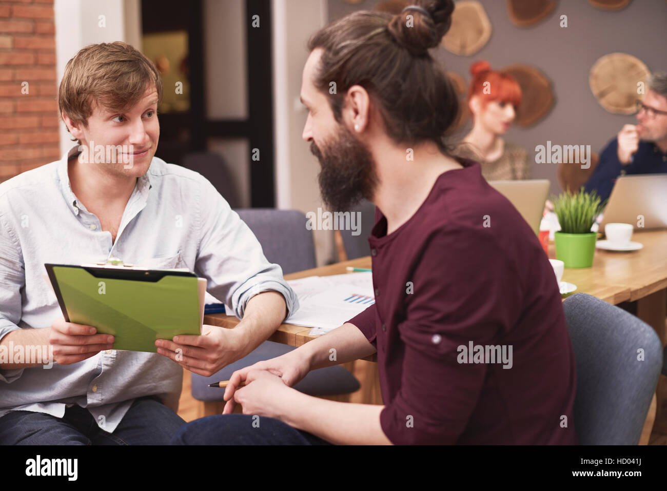 Thinking about new project for customer Stock Photo - Alamy