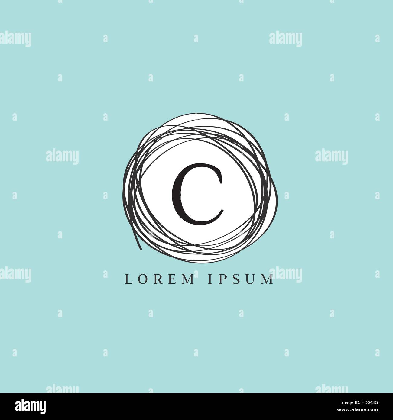 C letter vector logo design template. Geometric monogram (sign, symbol ...