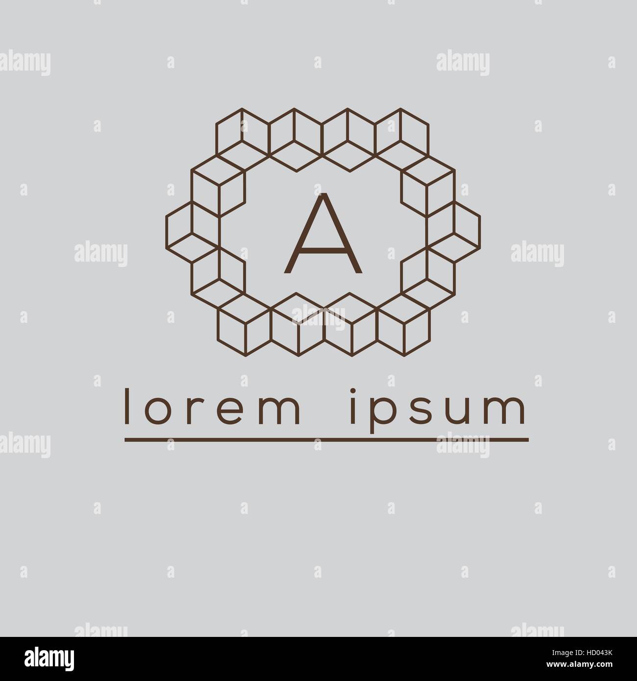 A Letter Vector Logo Design Template Geometric Monogram Sign Symbol Icon Frame Business