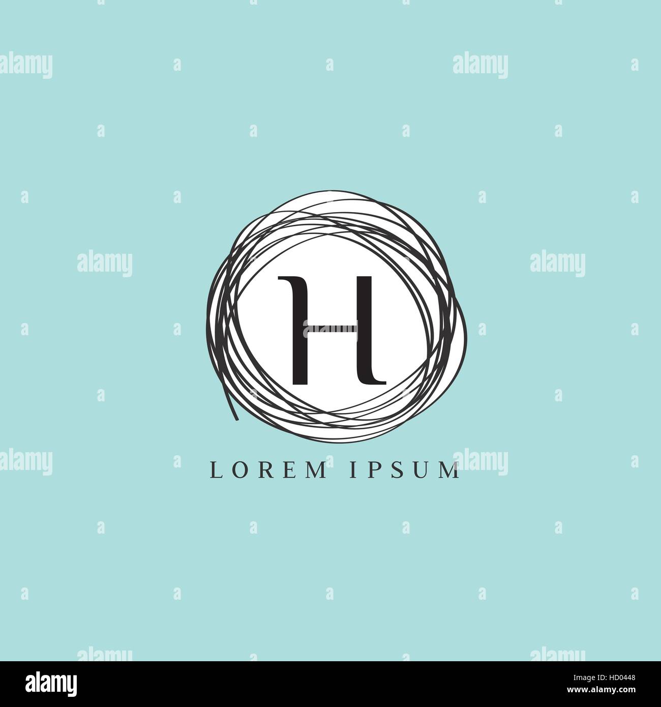 H letter vector logo design template. Geometric monogram (sign, symbol ...