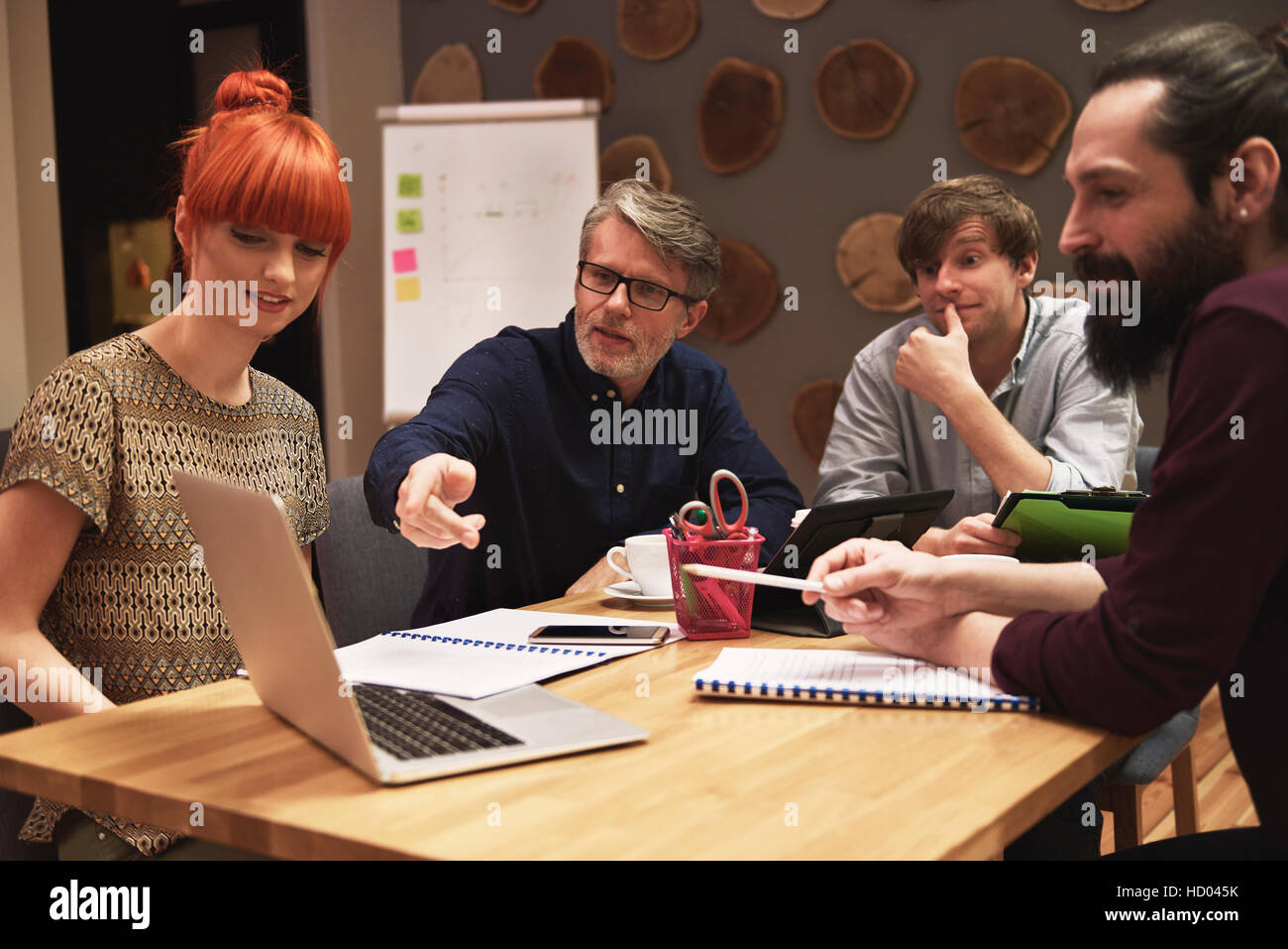 Business team working laptop analyzing hi-res stock photography and ...
